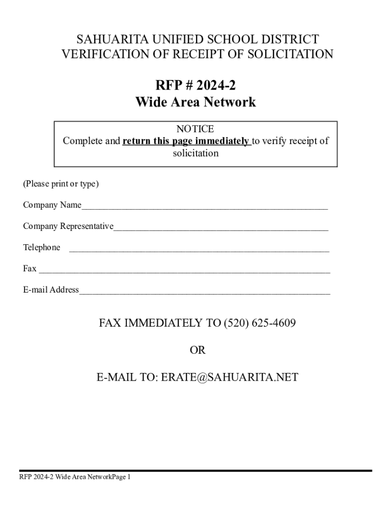 Fillable Online Notice of Request for Proposals RFP 2024-2 Wide Area ... Fax Email Print - pdfFiller