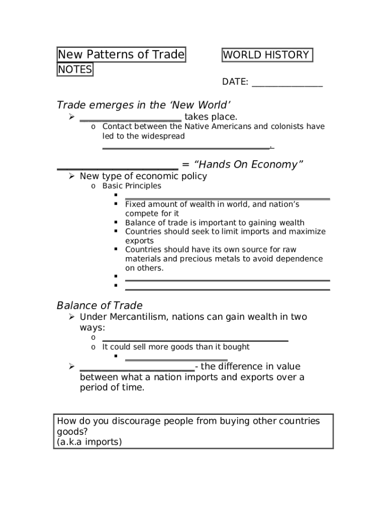 Exploration and Expansion: New Patterns of Trade Doc Template | pdfFiller