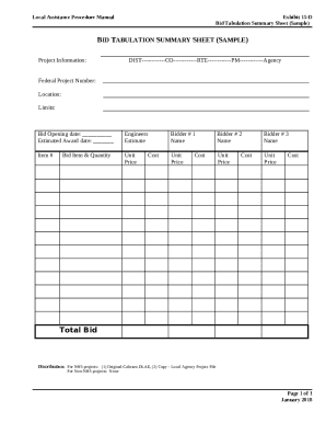 LAPM Exhibit 15-D BID TABULATION SUMMARY SHEET ( ... - dot ca Doc ...