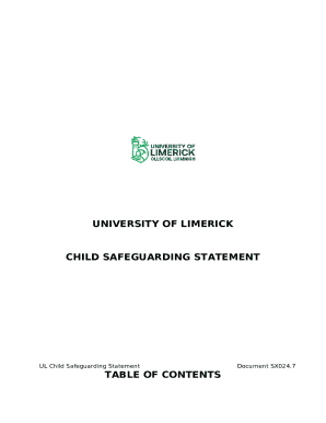 QA127-Child Safeguarding Statement Doc Template | pdfFiller