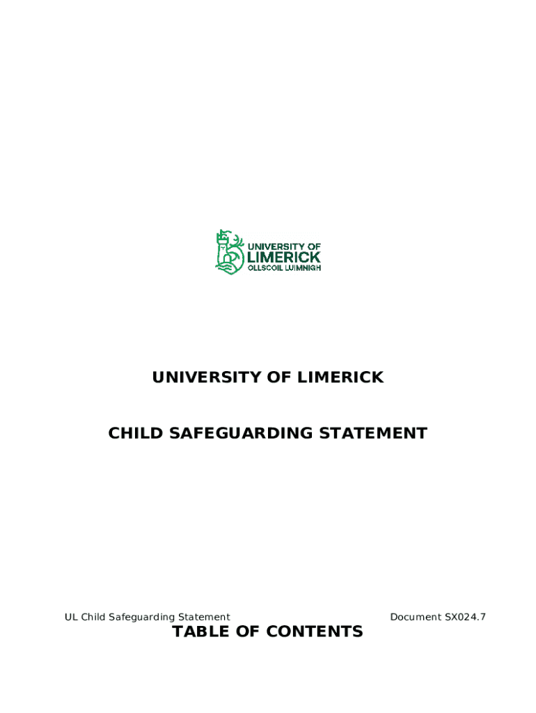 QA127-Child Safeguarding Statement Doc Template | pdfFiller