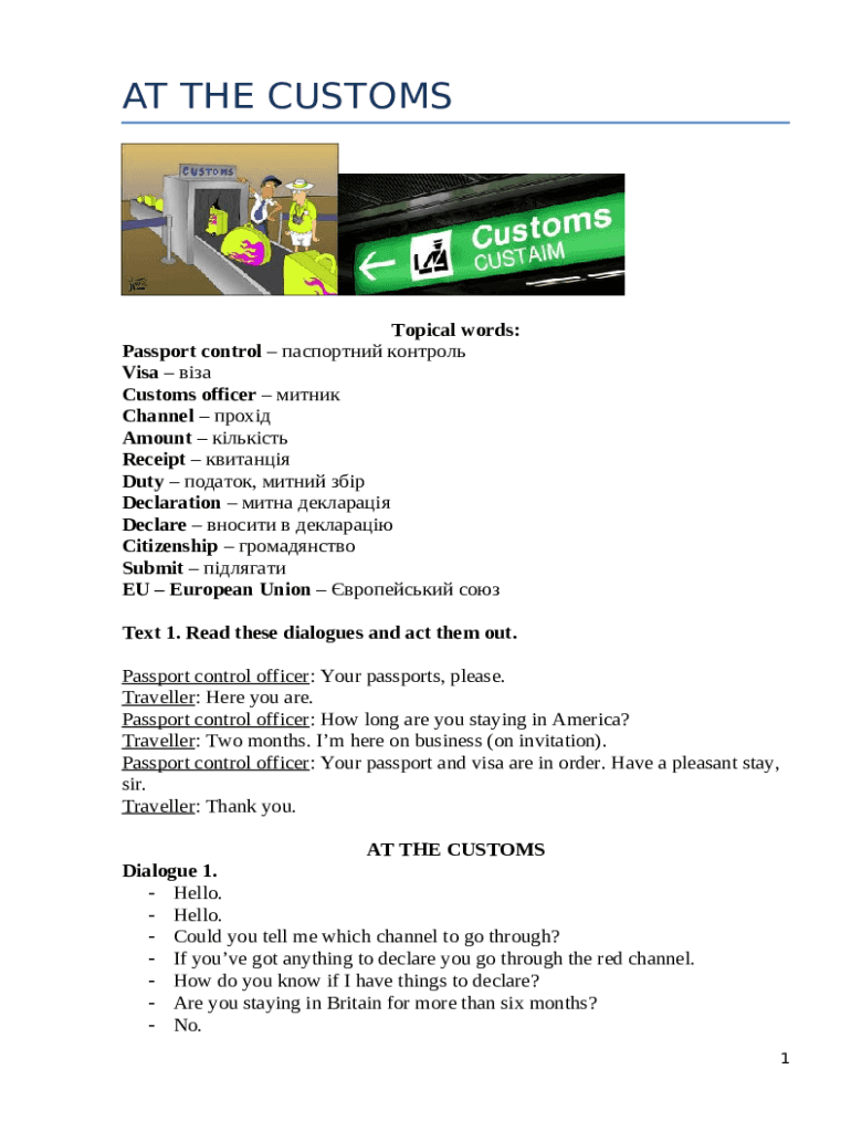 What to Expect When You ReturnU.S. Customs ... Doc Template | pdfFiller