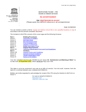 INVITATION TO BID - ITB Doc Template | pdfFiller