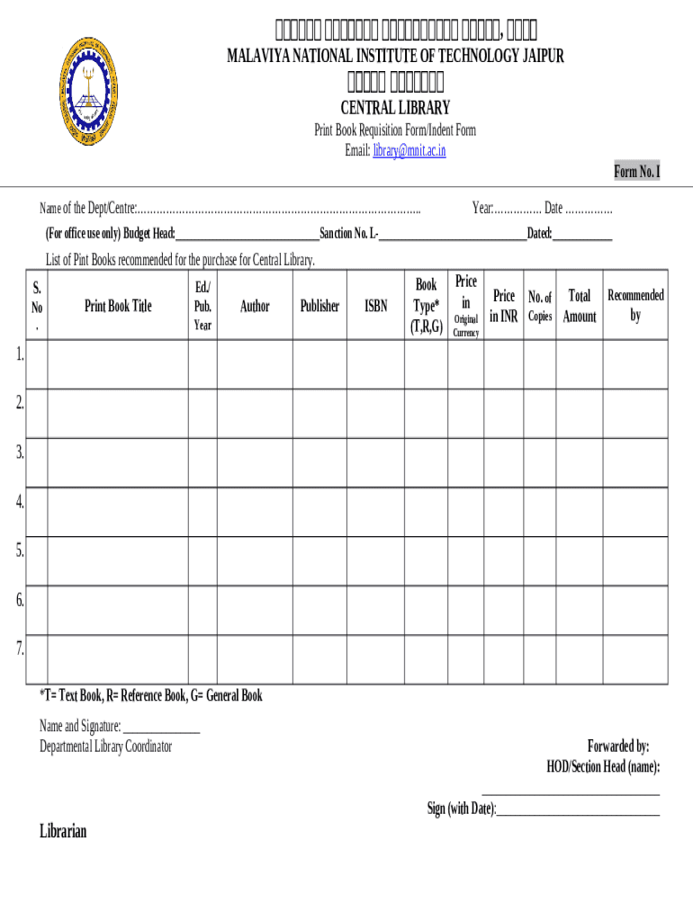 Print Book/ EBook Requisition Doc Template | pdfFiller