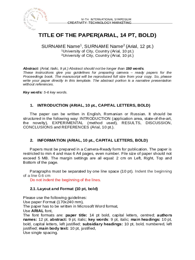 Conference Full Paper template - Setcor Doc Template | pdfFiller