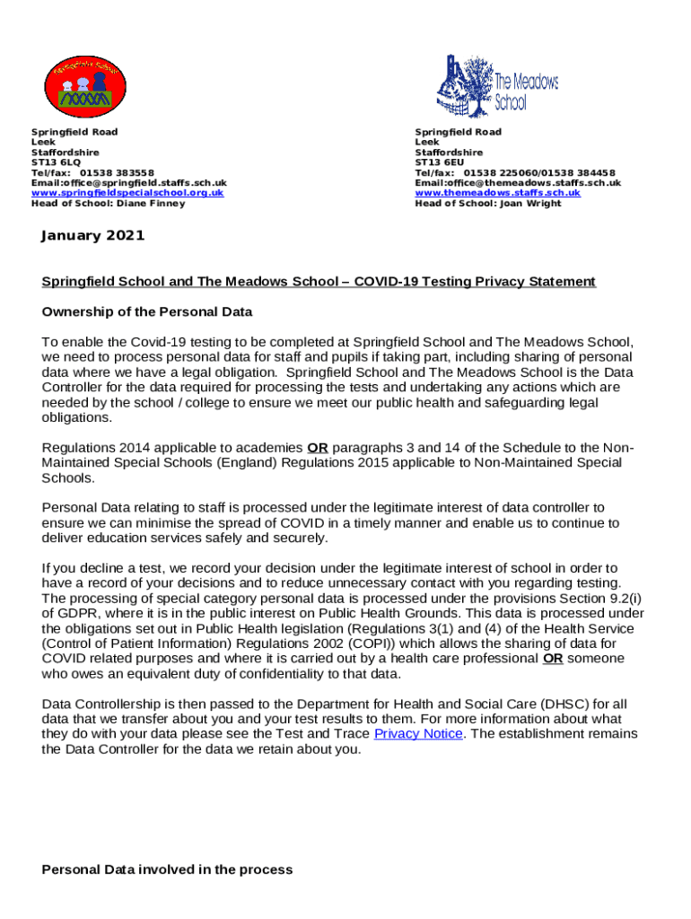 Springfield Public Schools' Plan for Safe Return to In- ... Doc ...