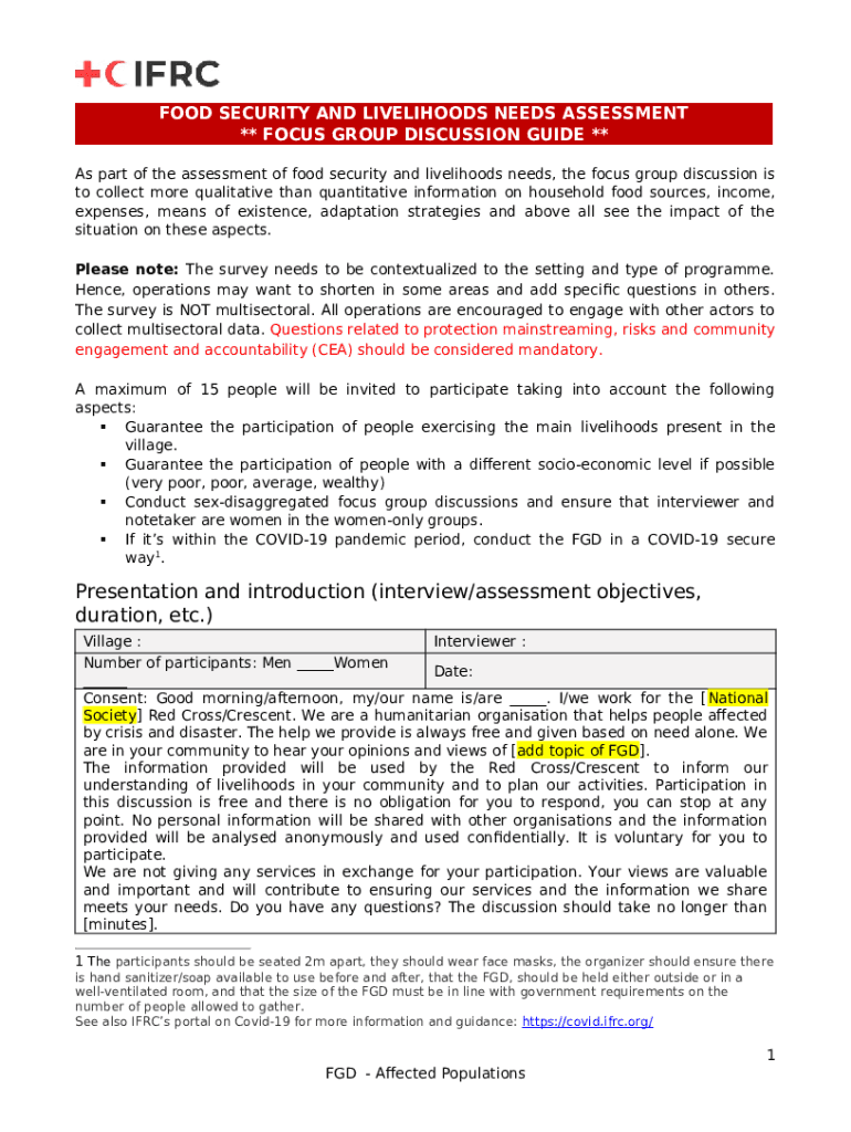 Appendix B. Focus Group Guides and Materials Doc Template | pdfFiller