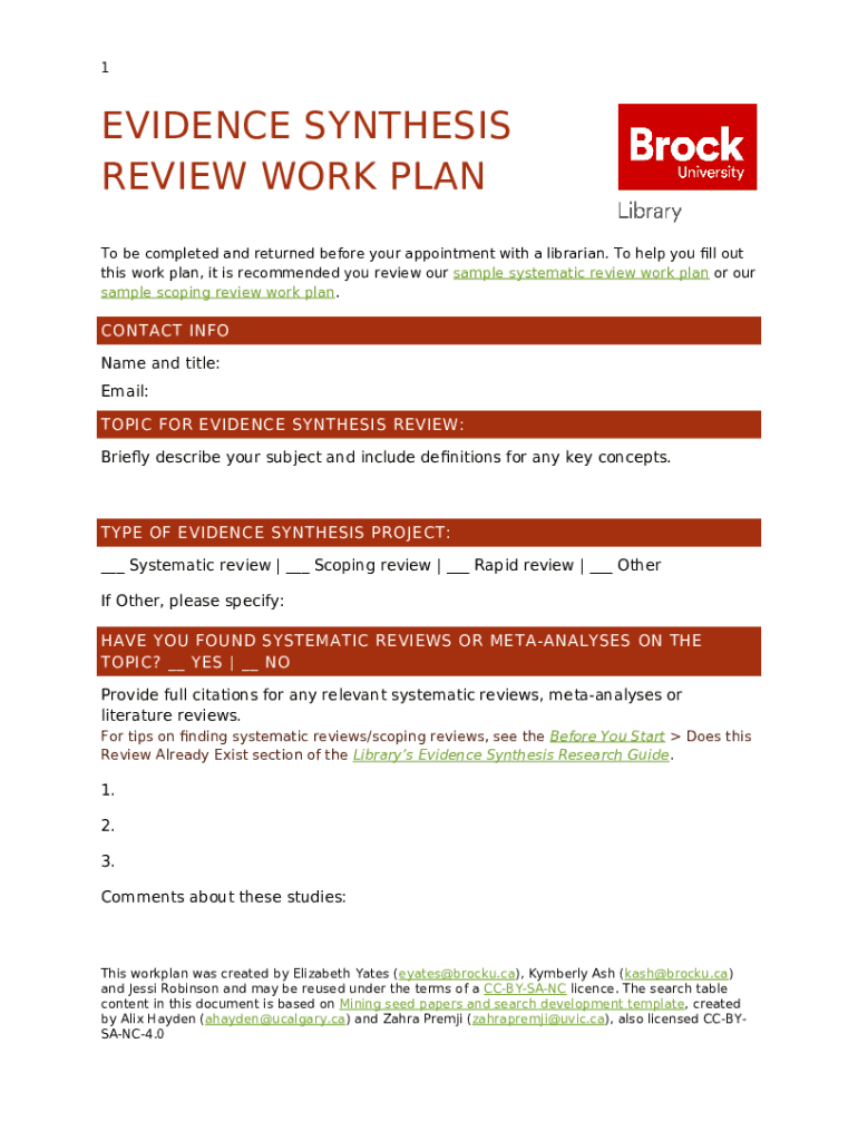 Evidence Synthesis & Systematic Reviews Service Doc Template | pdfFiller