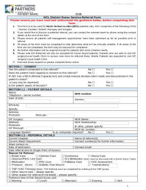 Referral sEast London NHS Foundation ... Doc Template | pdfFiller