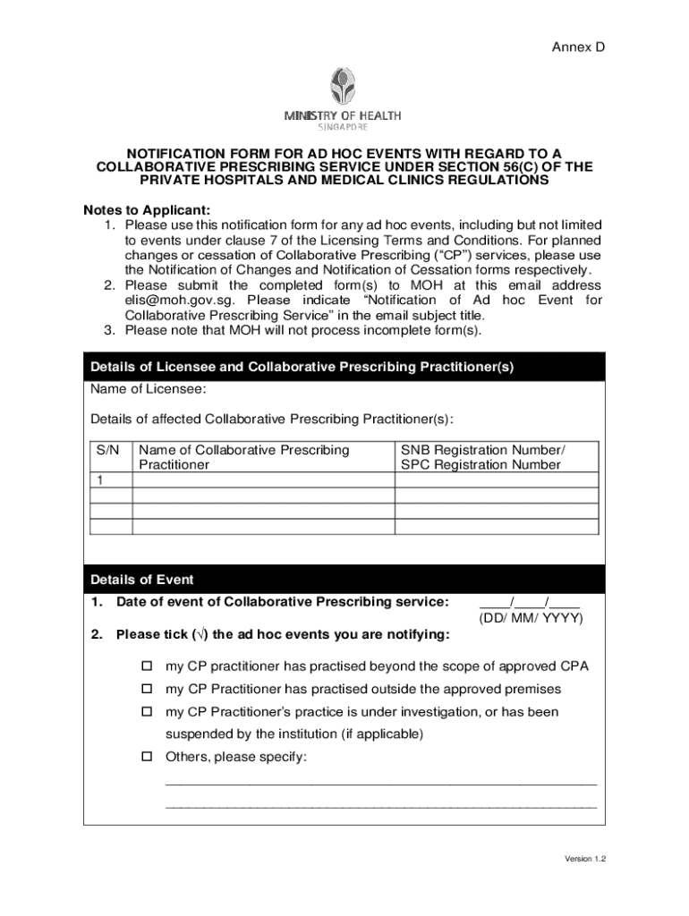 Fillable Online application form for commencing collaborative ...