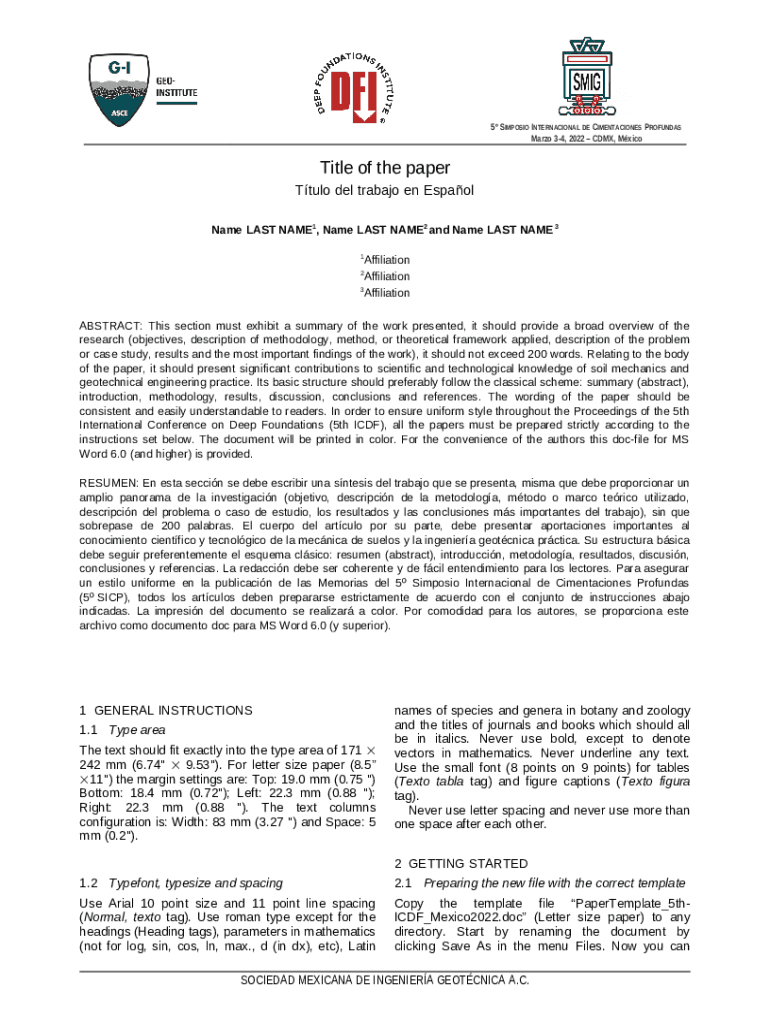 SISE Paper Template.docx - Paper Title First Name Last... Doc Template | pdfFiller