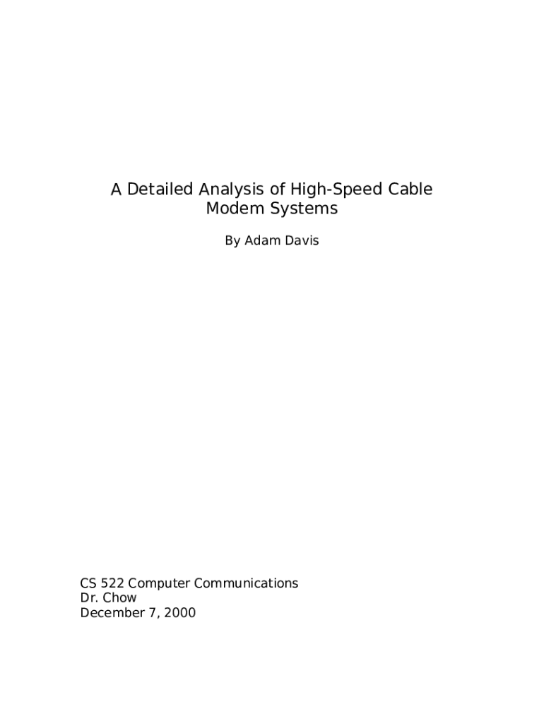 A Detailed Analysis of High-Speed Cable Modem Systems - cs uccs Doc ...