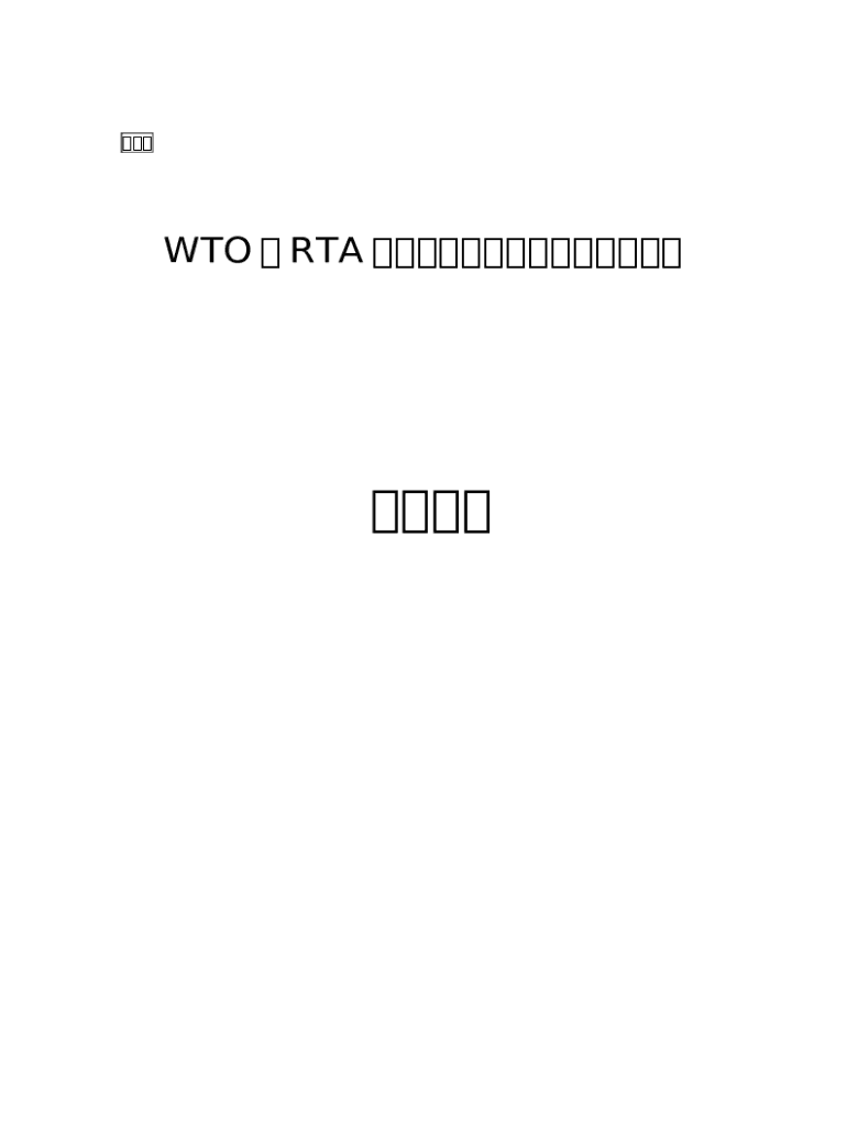 WTO ANALYTICAL INDEX WTO AgreementArticle IV ( ... Doc Template | pdfFiller