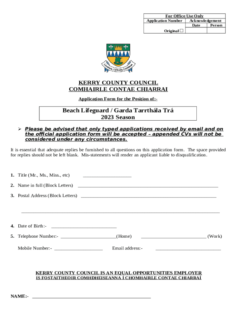 Cork County Council Beach Lifeguard Team take up duty ... Doc Template ...