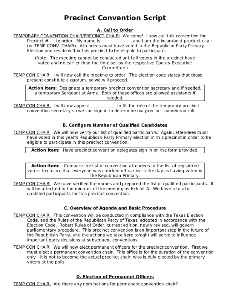 Online Precinct Chair's Handbook - Cobb County ... Doc Template | pdfFiller