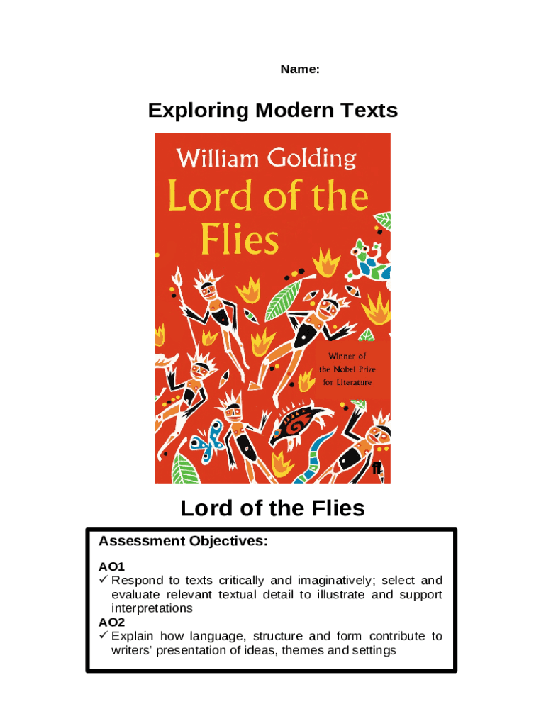 Texting a Response to Lord of the Flies Doc Template | pdfFiller