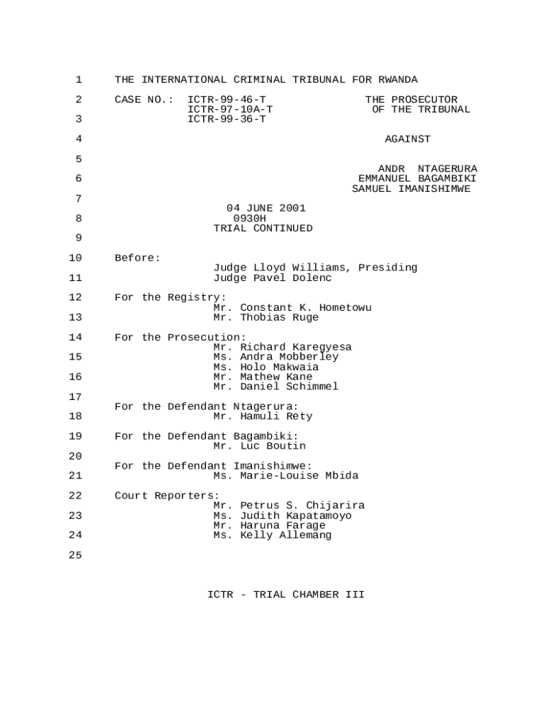 Hybrid Tribunals and the Composition of the Court Doc Template | pdfFiller