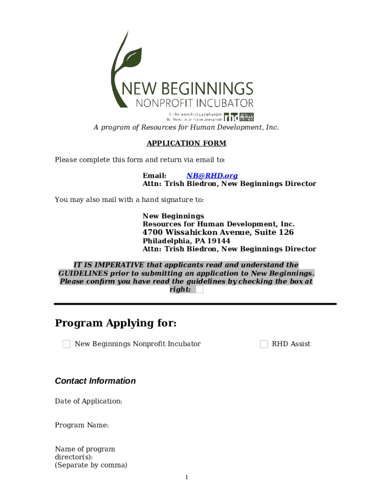 Criteria for Membership: New Beginnings Nonprofit Incubator Doc Template | pdfFiller