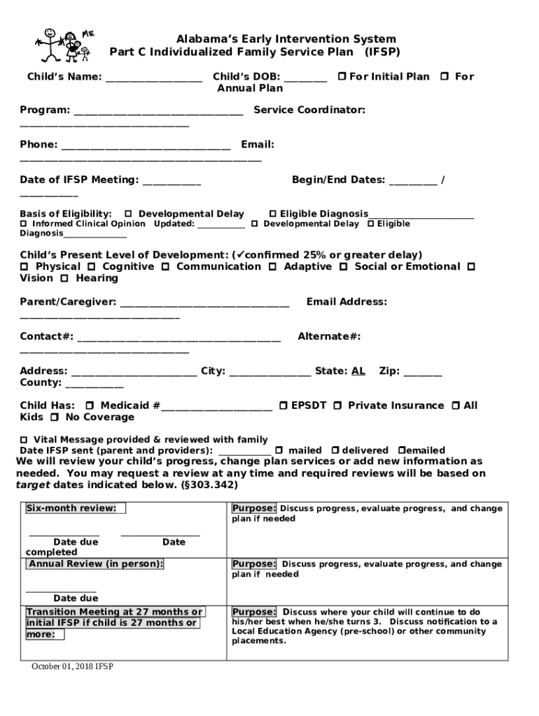 Individualized Family Service Plan Process Guidance Doc Template ...