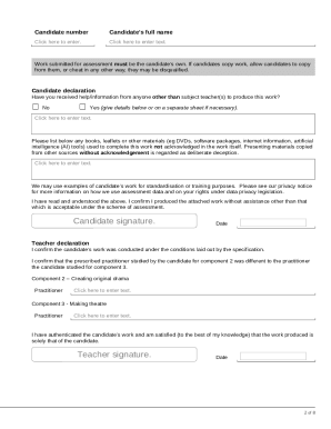 Online Candidate record . Drama and Theatre Fax ... Doc Template | pdfFiller