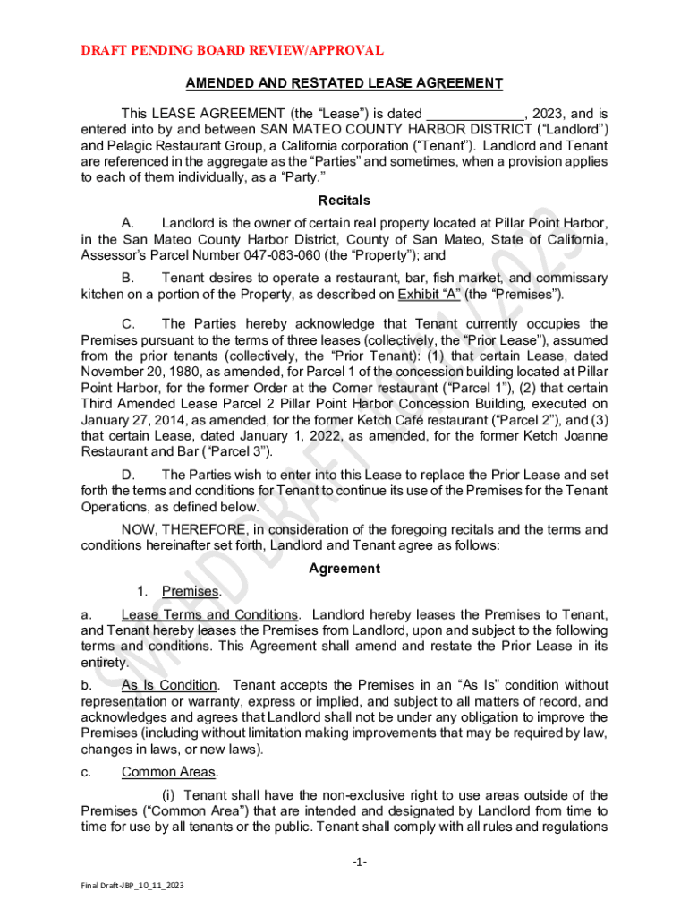 Fillable Online AMENDED AND RESTATED LEASE AGREEMENT This ... Fax Email ...