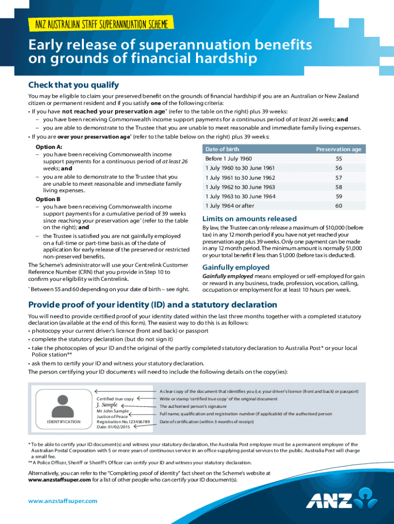 Fillable Online ANZ Super Advantage - Withdrawal Form Fax Email Print ...