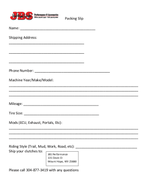 Fillable Online Packing Slip.docx Fax Email Print - pdfFiller