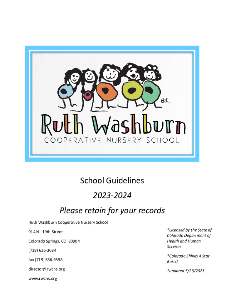Fillable Online Ruth Washburn Coop Nursery SchoolColorado Springs ...