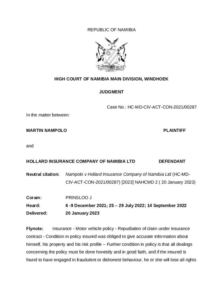 Tourism firm takes $43 million BI case to court - ejustice moj Doc Template | pdfFiller