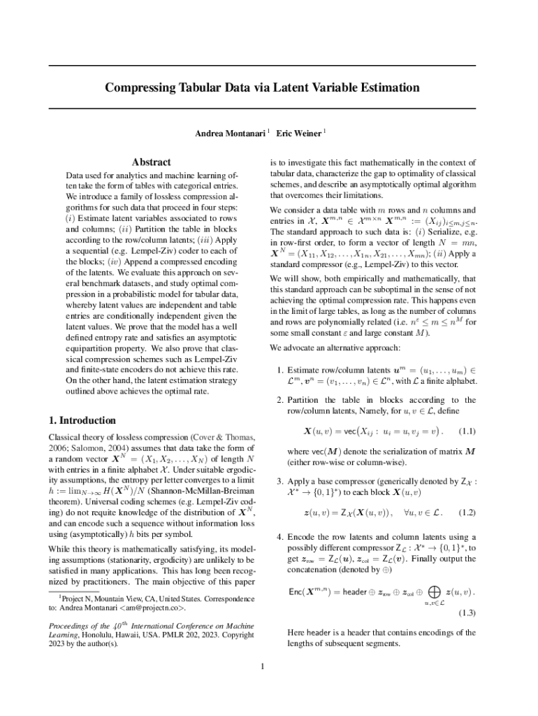 Fillable Online proceedings mlr Compressing Tabular Data via Latent ... Fillable Online proceedings mlr Compressing Tabular Data via Latent ...