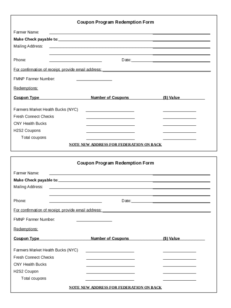 2023 Coupon Program Redemption Doc Template | pdfFiller