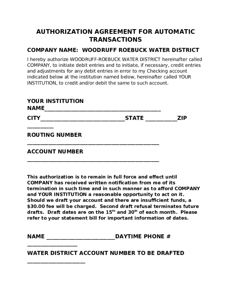ERS Draft Authorization Doc Template | pdfFiller