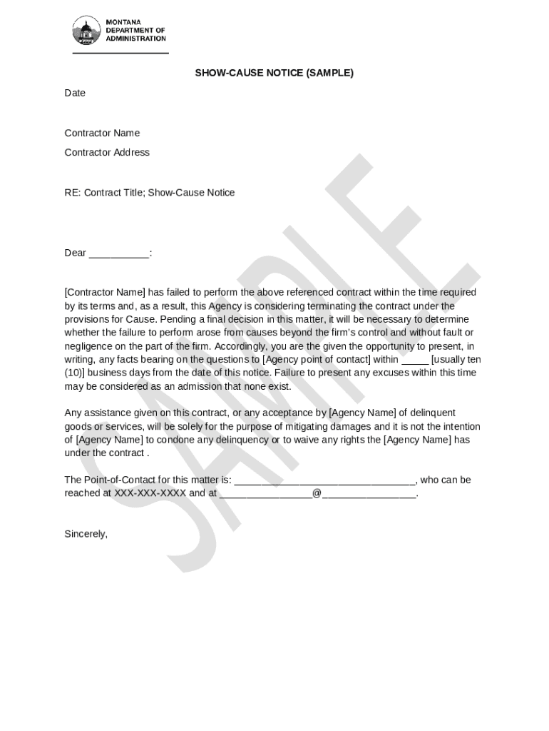 Show-Cause (Sample) Doc Template | pdfFiller