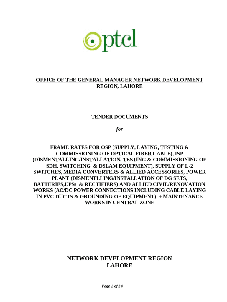 Services Of OFC / OSP & GPON Network Laying In ITR Doc Template | pdfFiller