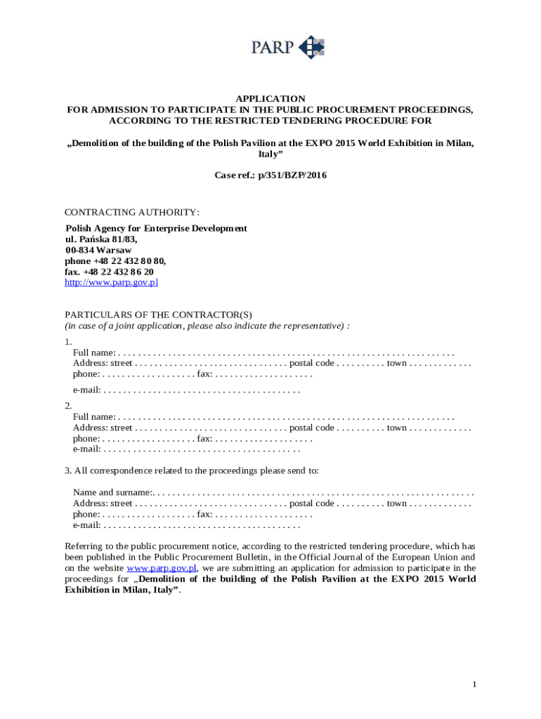 How Do Public Tenders Work? - Tracker Intelligence Doc Template | pdfFiller