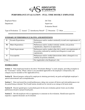 Fillable Online as sdsu Full Time Hourly Employee Evaluation Form Fax ...