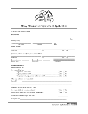 MM Employment Application (Long). Human Resources Doc Template | pdfFiller