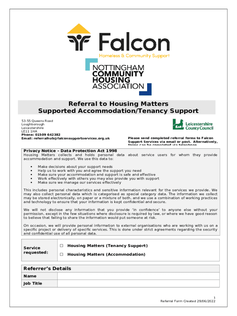 Tenancy Support Services Doc Template | pdfFiller