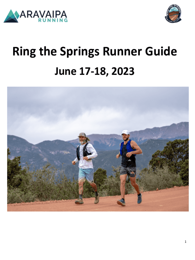 Fillable Online Ring The SpringsA 100-Mile Ultra in Colorado Springs ...