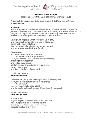 Book of Occasional Services Doc Template | pdfFiller