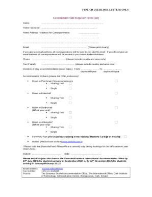 ACCOMMODATION REQUEST (CIT) Doc Template | pdfFiller