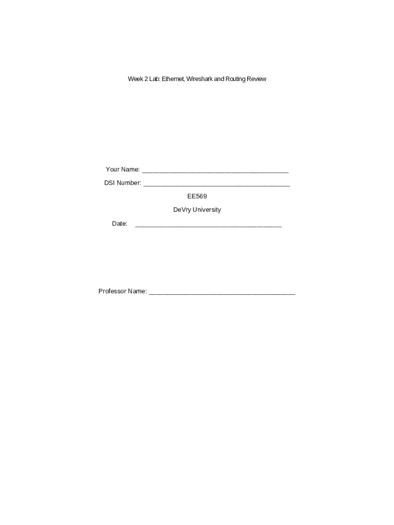 Week 1 Lab Answers - Lab Title Your Name: DSI Number Doc Template | pdfFiller
