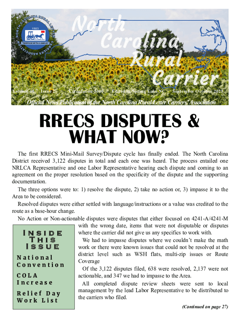 Fillable Online Latest round of rural carrier route evaluations ...