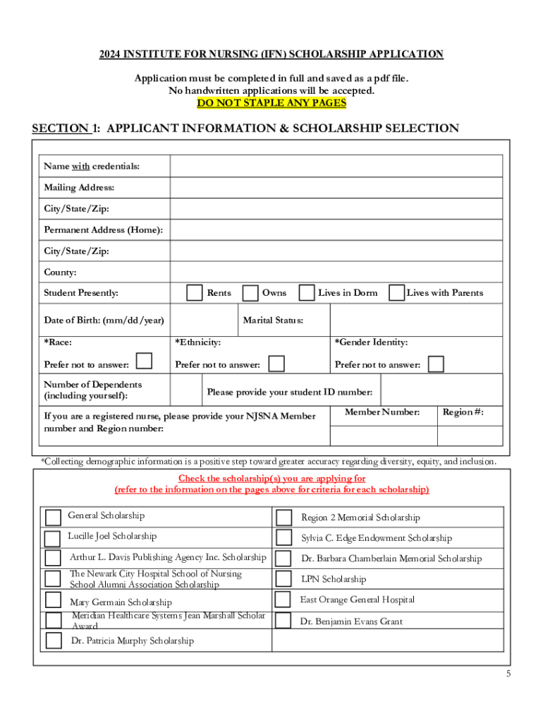 Fillable Online 2024 Online Scholarship Application Instructional Sheet ...