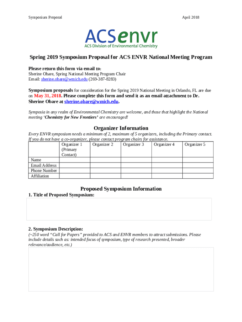 Symposium Proposal Template Doc Template | pdfFiller