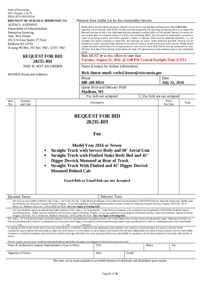 Revised RFB #28235-RH Doc Template | pdfFiller