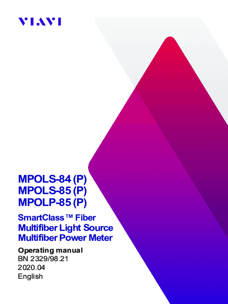 Fillable Online SmartClass Fiber MPOLx - MPO Optical Loss Test Sets Fax ...