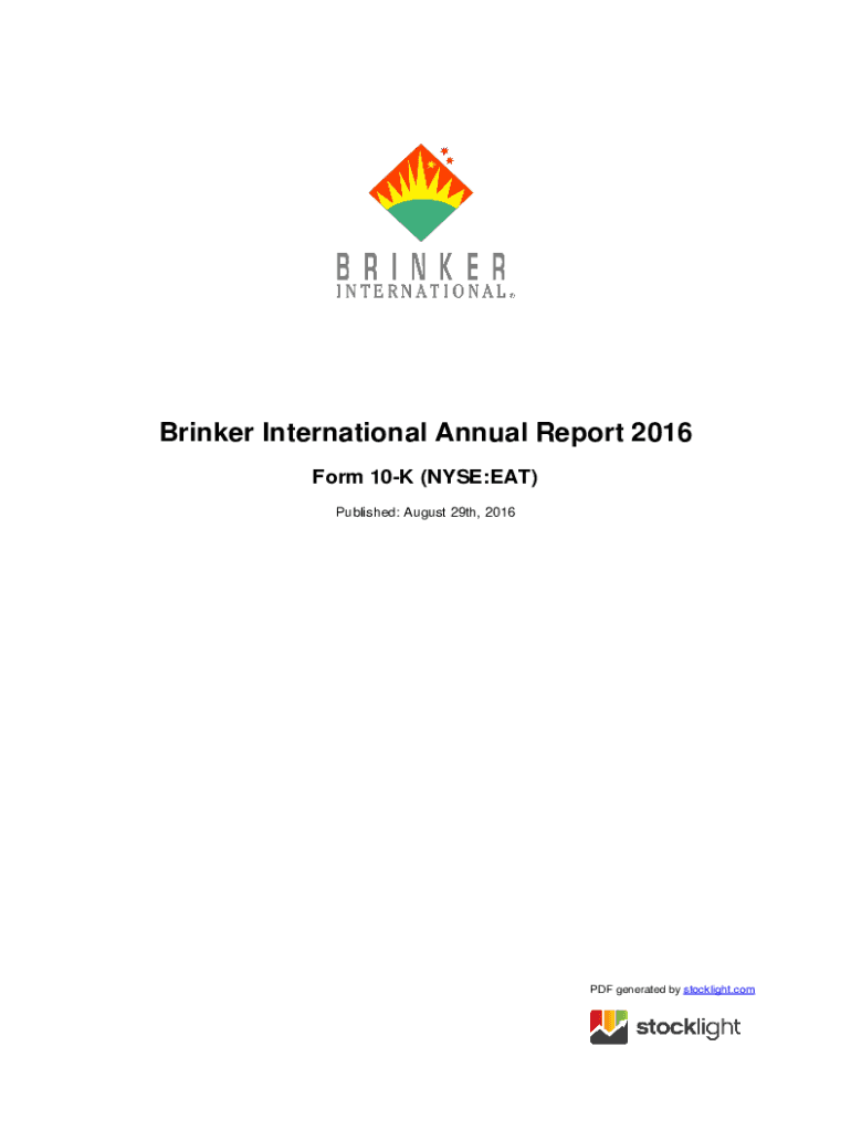 Fillable Online SEC Filings - Brinker International Inc (EAT) - 10-K Annual ... Fax Email Print ...