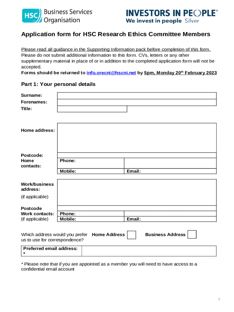 HSC Research Application Guidance - research hscni Doc Template | pdfFiller