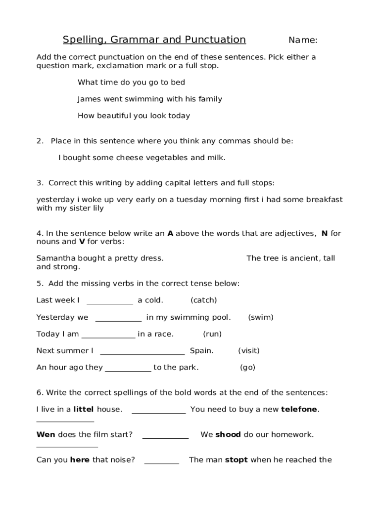 How do you punctuate the end of a sentence in grammar? Doc Template ...